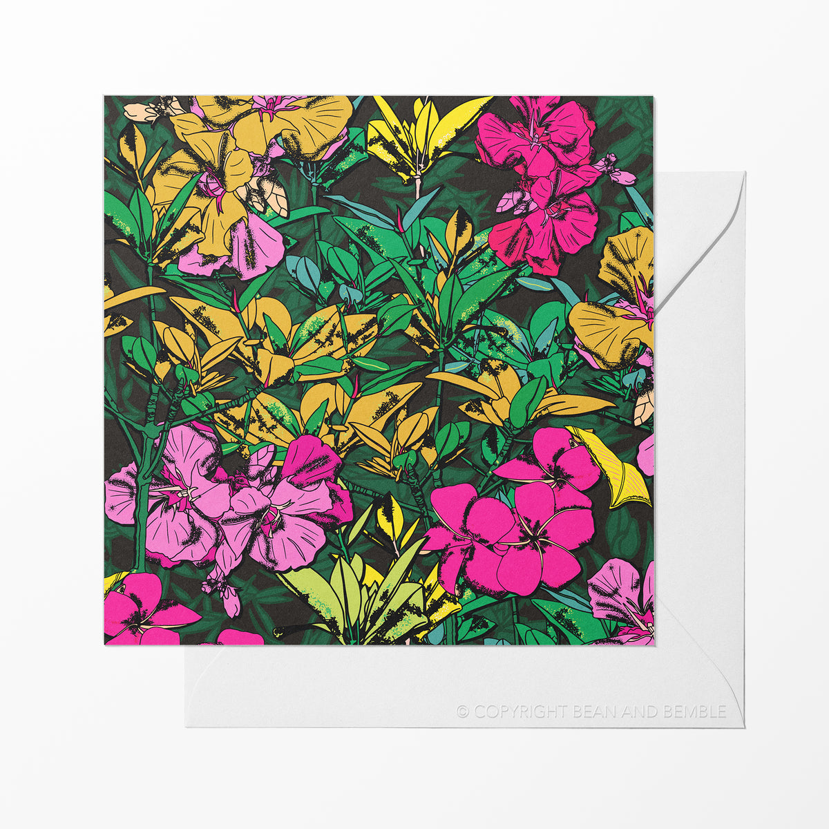 Tropical Floral Notecard | Botanical Art Card | Bean and Bemble