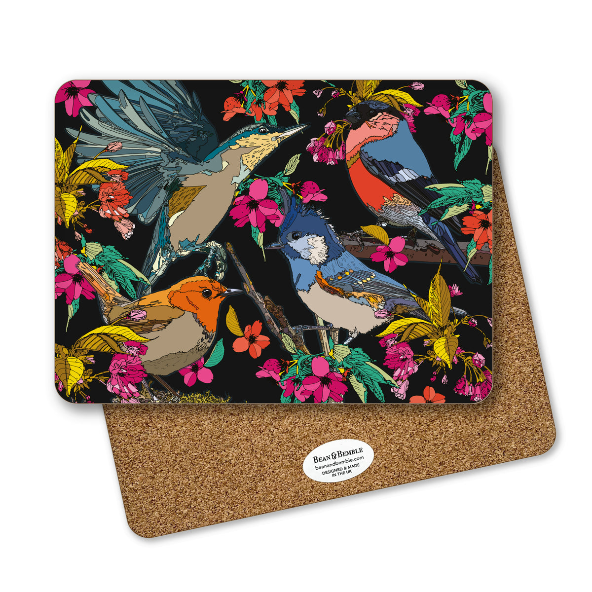 Handcrafted British Garden Bird Rectangular Placemats - Durable & Heat ...
